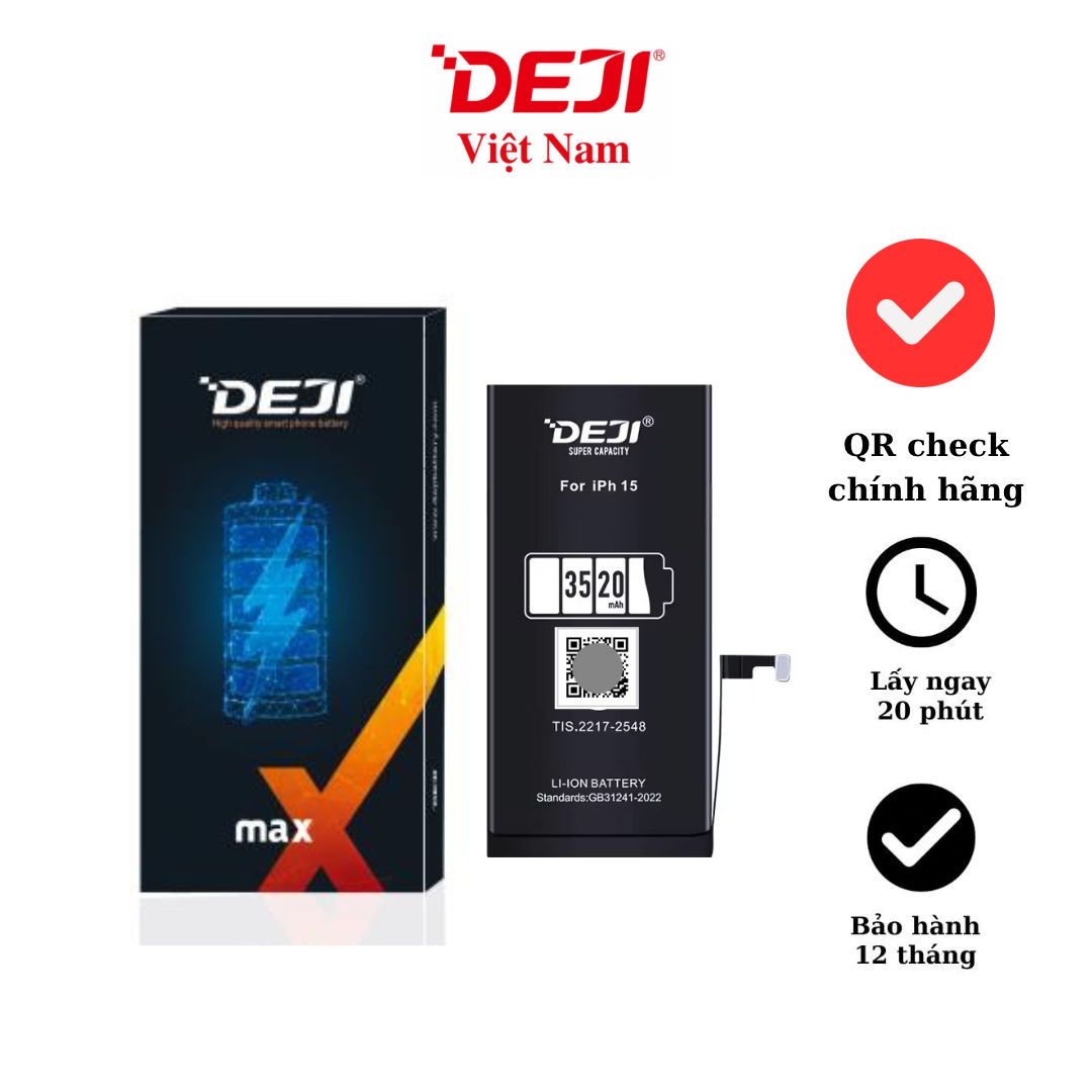 Thay Pin iPhone 15 Dung Lượng Siêu Cao 3520mAh Deji